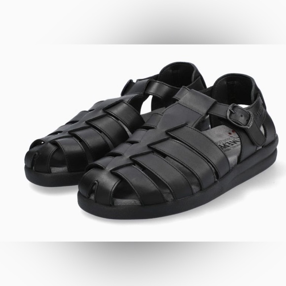 Mephisto | Shoes | Mephisto Sam Mens Full Grain Black Leather Sandal ...